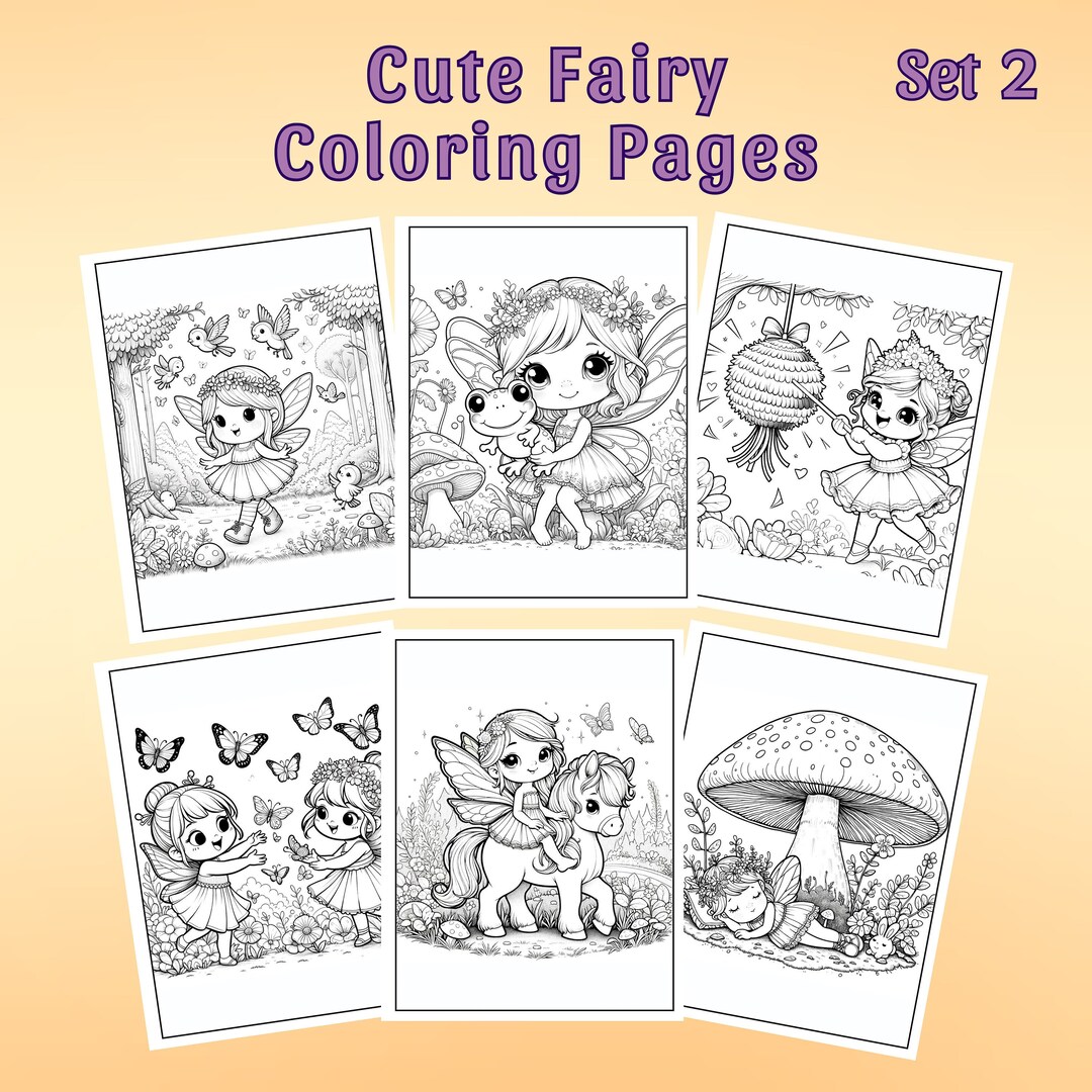 Fairy Coloring Pages for Girls, Simple Kids Floral Fairies Colorbook ...