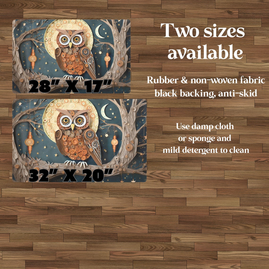 Whimsical Owl Kitchen Mat, Anti-fatigue Comfort Floor Mat With ...