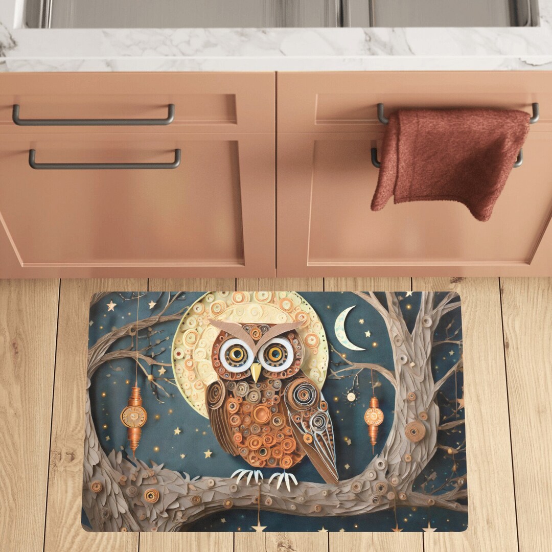 Whimsical Owl Kitchen Mat, Anti-fatigue Comfort Floor Mat With ...