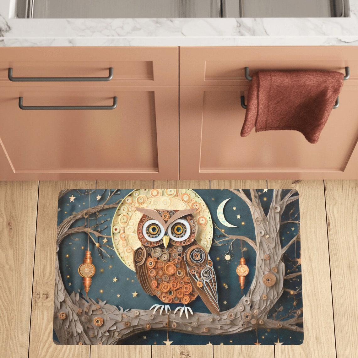 Whimsical Owl Kitchen Mat, Anti-fatigue Comfort Floor Mat With ...