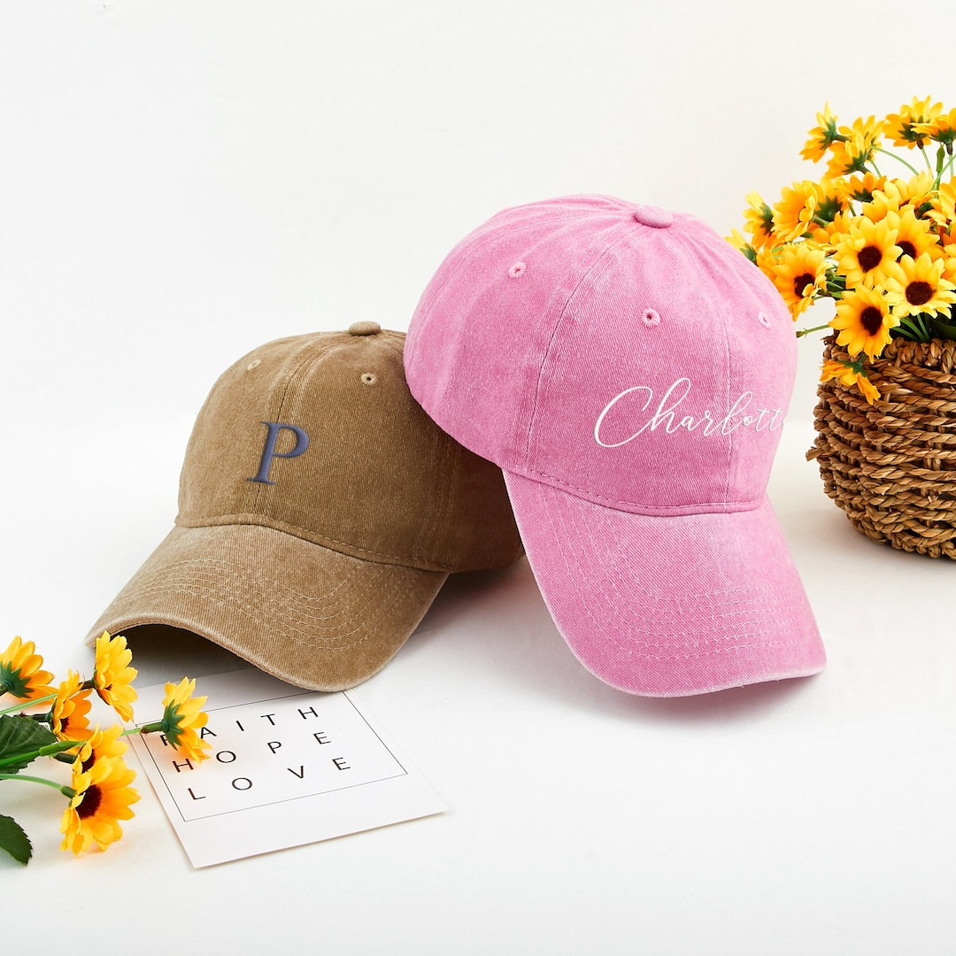 Personalized Monogram Ball Cap, Custom Embroidered Hat, Valentine's Day ...