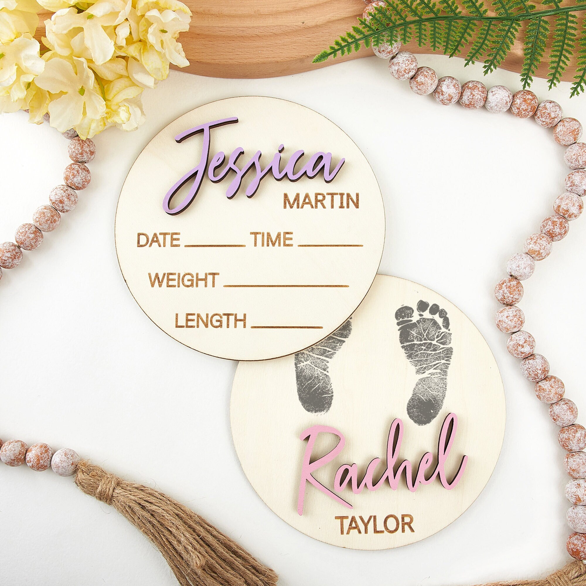 Personalized Baby Announcement Sign, Baby Birth Sign With Name, Wooden ...
