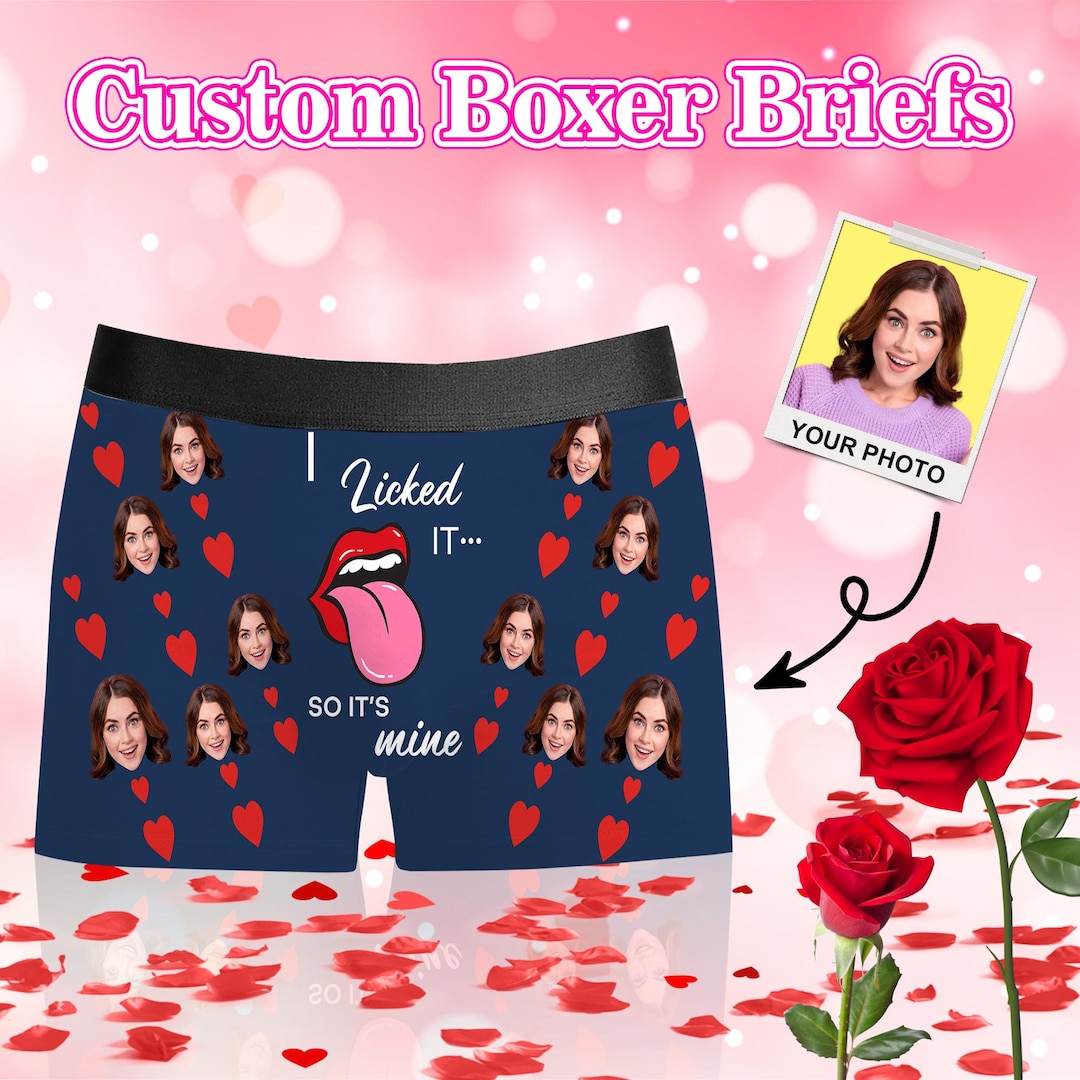 Custom Boxer Briefs With Face, Underwear With Photo for Men, Valentines ...