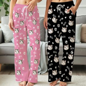 Custom Pajama Pants, Cat Pajama Pants, Face Pajamas With Pocket, Mens ...