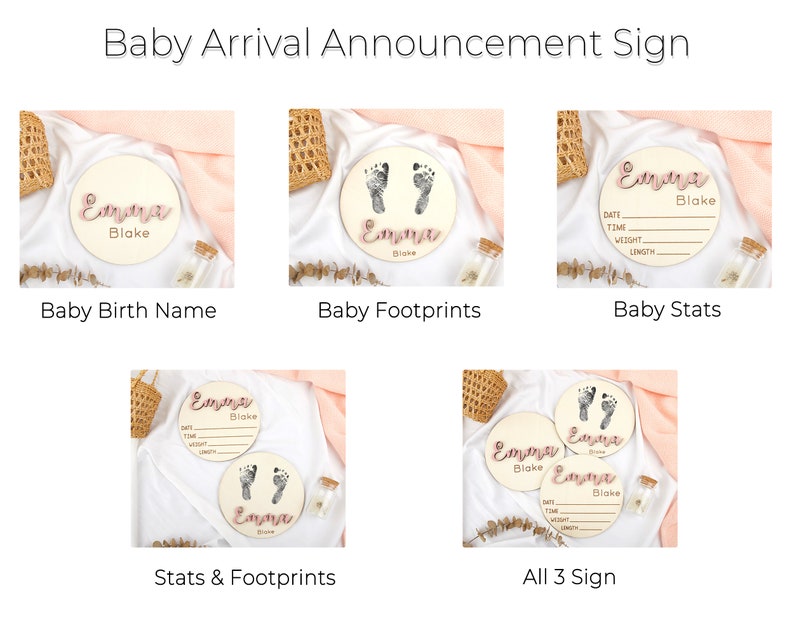 Custom Baby Birth Announcement Sign, Baby Name Sign, Wooden Baby ...