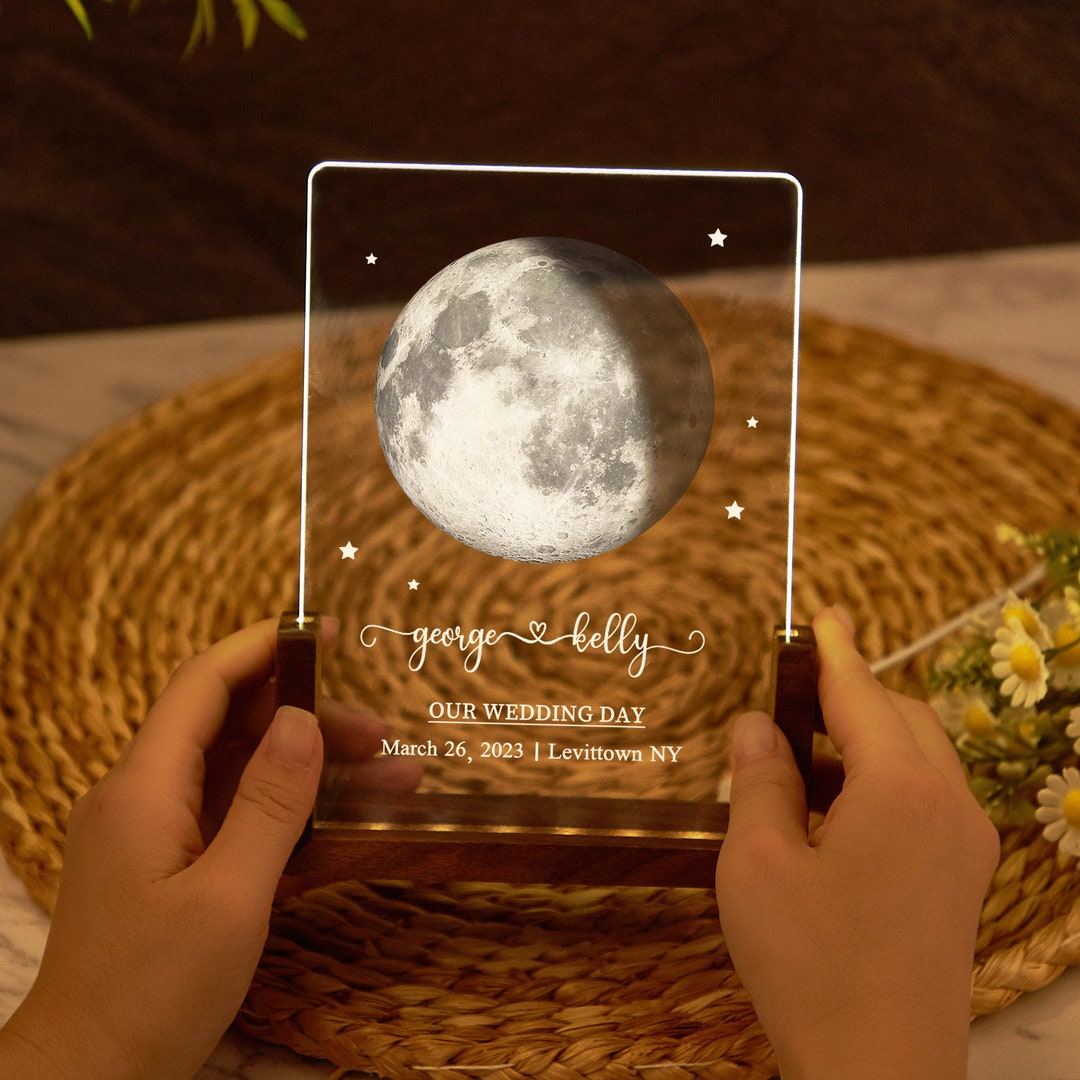 Personalized Night Light With Moon Phase, Couple Gifts, the Night We ...
