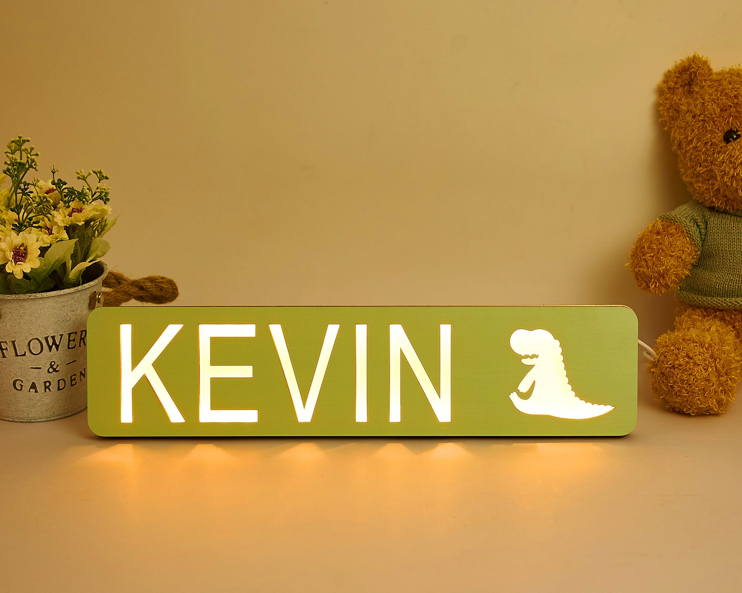Personalized Baby Wooden Night Light, Toddler Night Lamp With Name ...