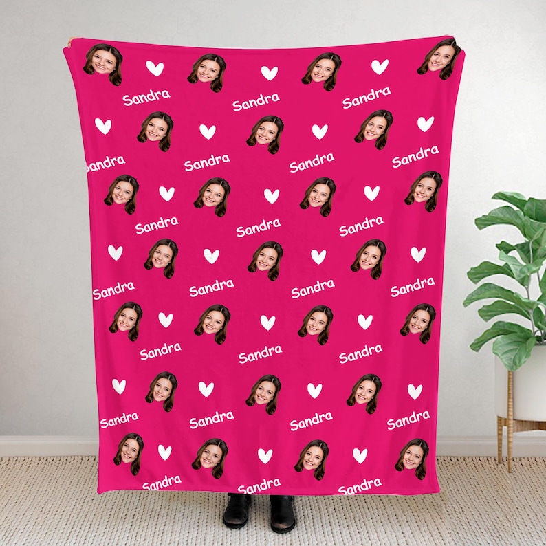 Personalized Photo Face Blanket, Custom Photo Blanket,faces on Blanket ...
