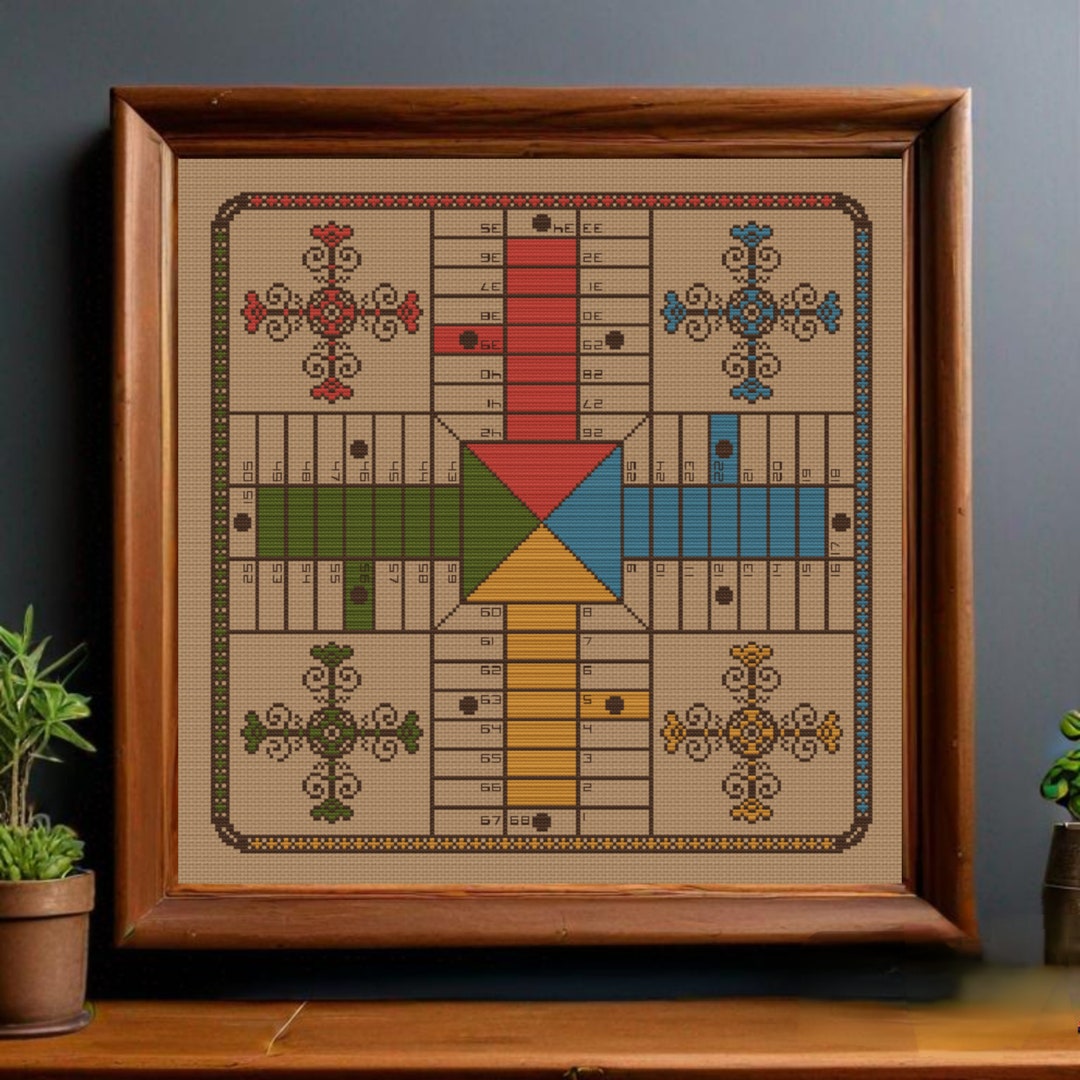 Ludo Cross Stitch Pattern PDF , Vintage Cross Stitch Pattern, Board ...