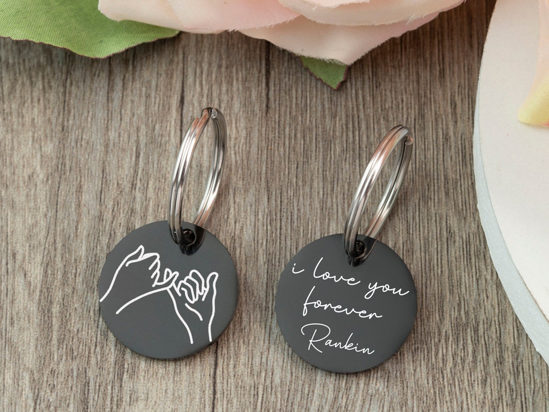 Pinky Promise Keychains, Custom Couple Keychain, Personalized Keychain, Engraved Pinky Promise ...