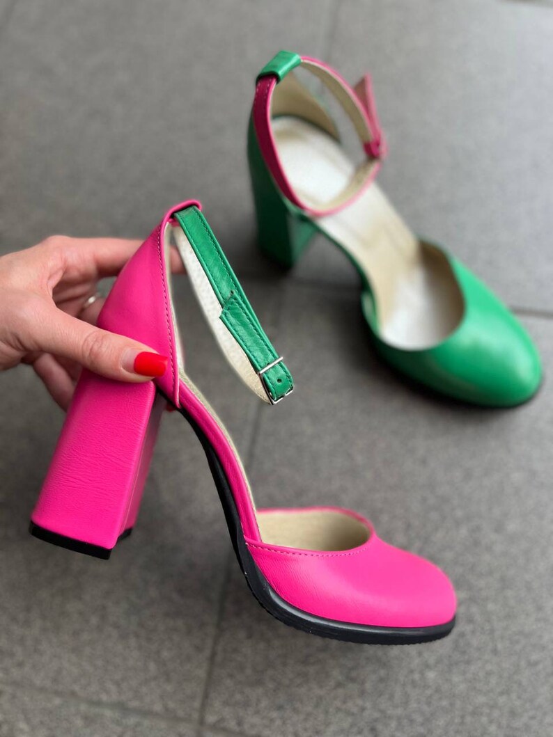 Red High Heels, Handmade Mary Jane Shoes, Women Leather Shoes, Red ...