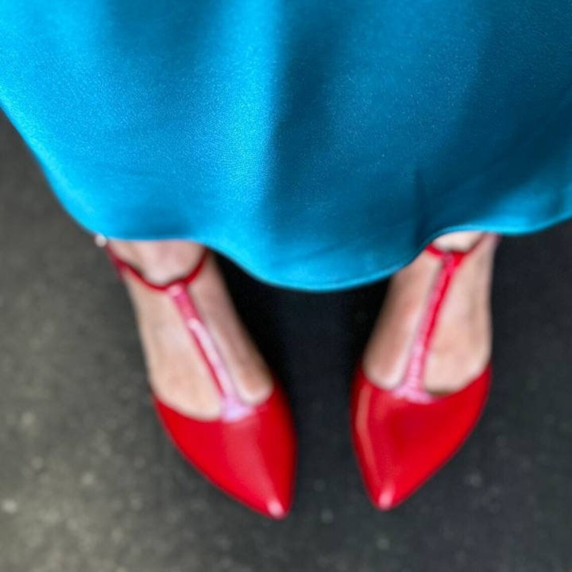 Leather Sandals Barefoot Sandals Red Ankle Strap T Strap Mary Jane Flat ...