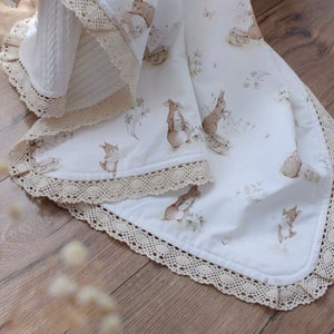 Peter Rabbit Blanket, Organic Cotton Baby Swaddle, 38.1x30.3" (97x77cm ...