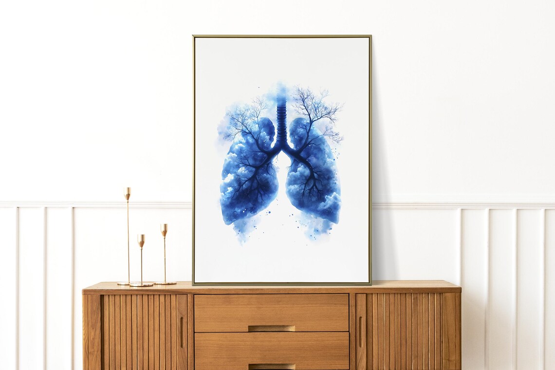 Air Lungs Art Print, Medical Office Wall Decor, Anatomical Pulmonary ...