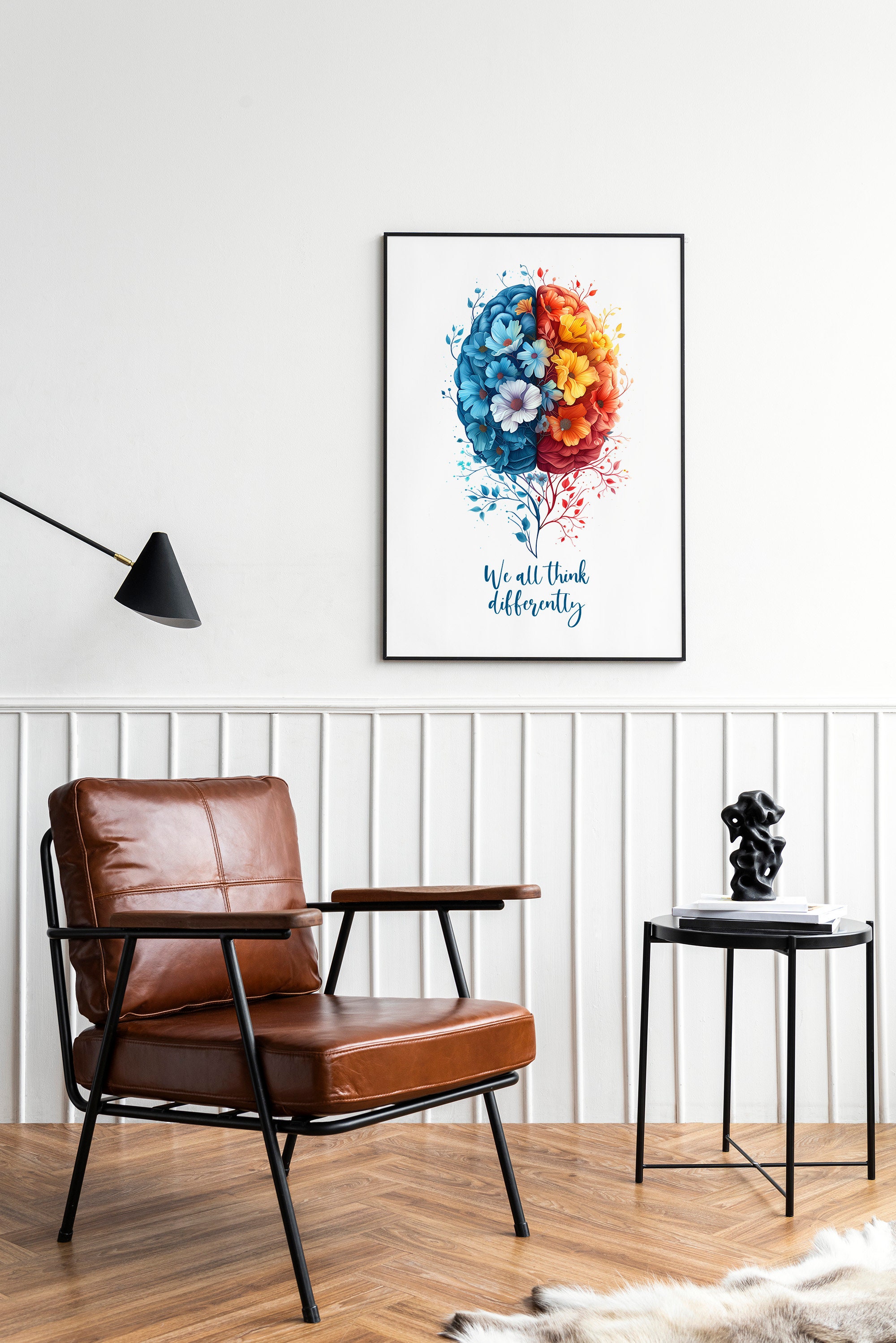 Neurodiversity Brain Art Print, We All Think Differently Quote Poster ...