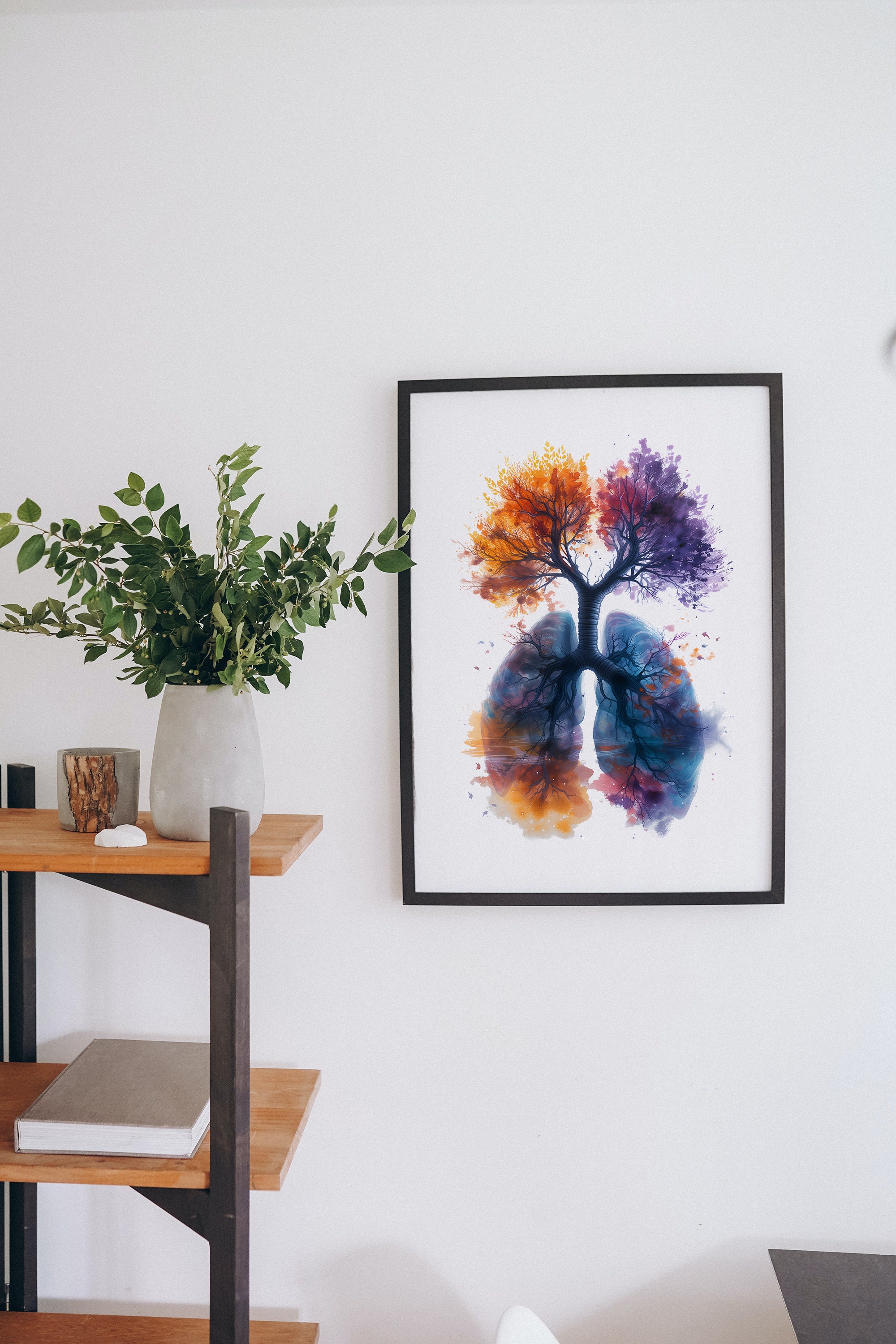 Anatomical Lungs Tree Art Print Watercolor, Trees Are Lungs Art ...