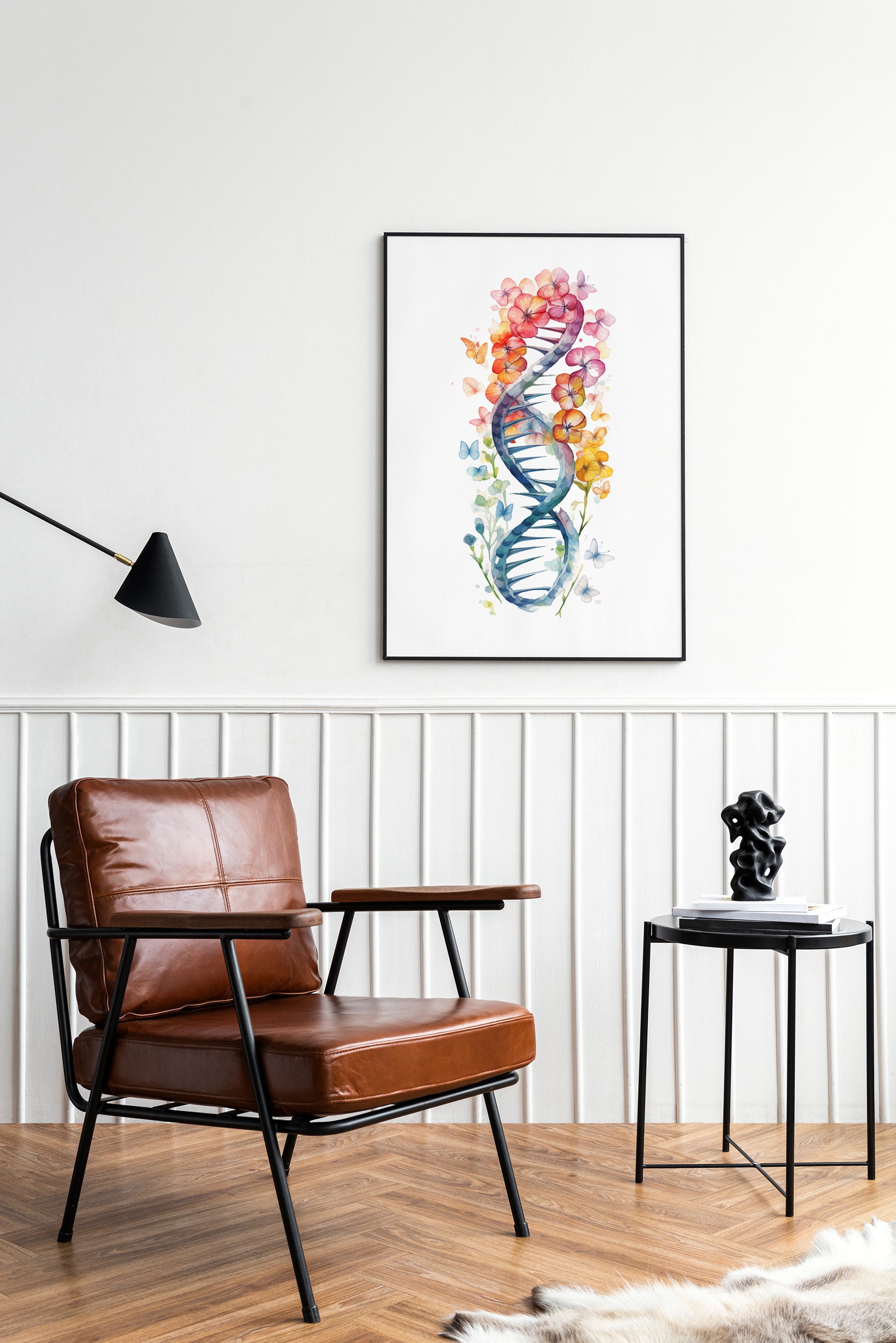 Floral DNA Art Print, Biology Art, Science Wall Decor, Medical Science ...