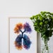 Anatomical Lungs Tree Art Print Watercolor, Trees Are Lungs Art ...