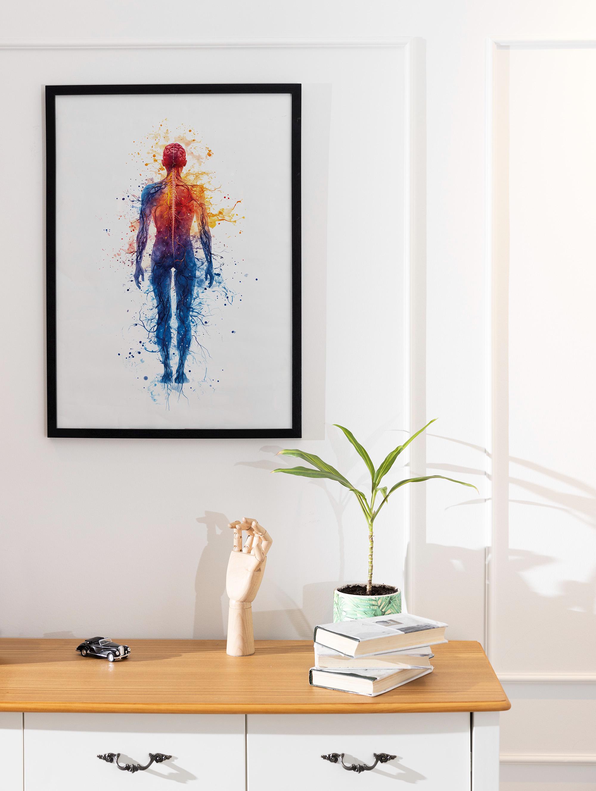 Nervous System Art Print Watercolor Vadus Nerve Artwork Printable Human ...