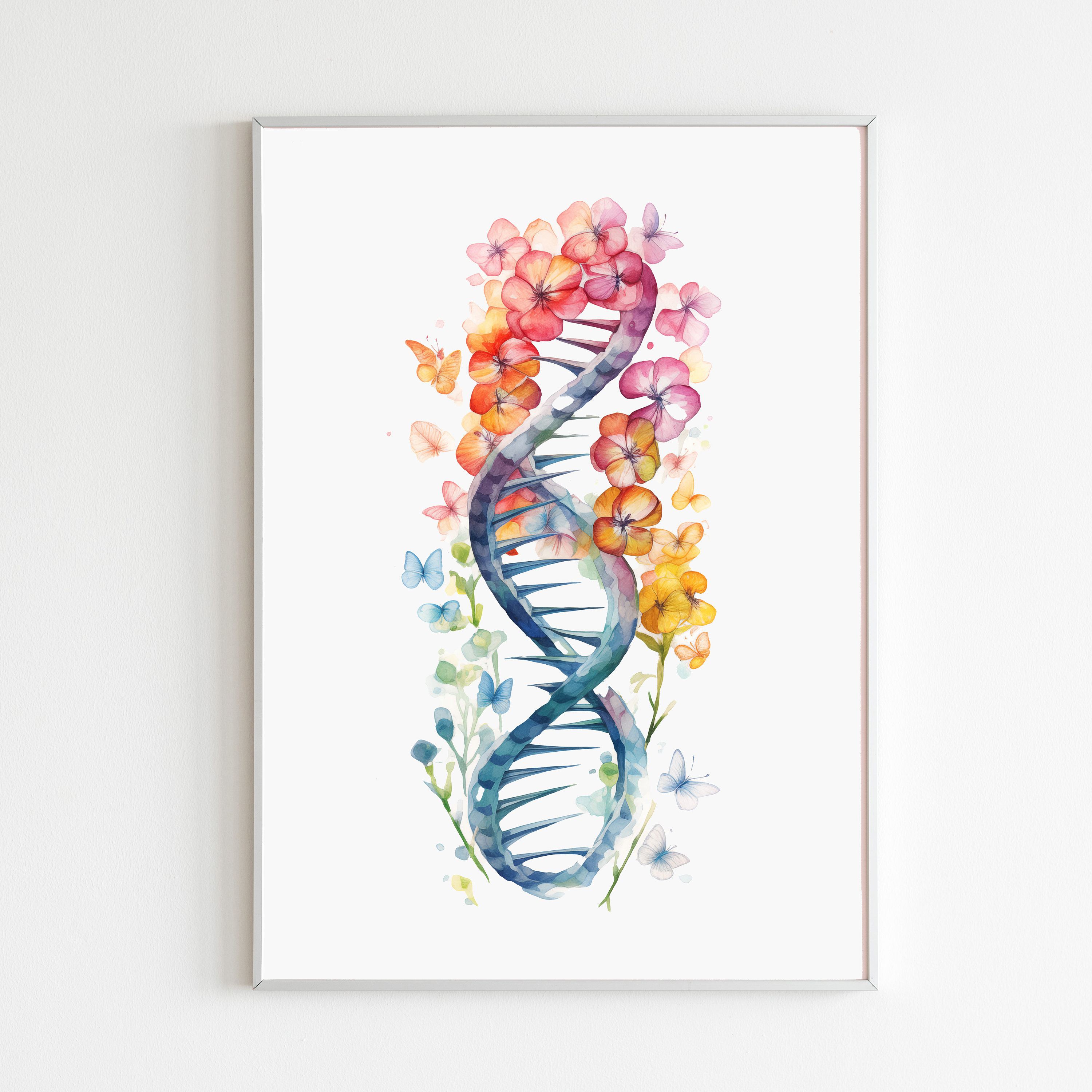 Floral DNA Art Print, Biology Art, Science Wall Decor, Medical Science ...
