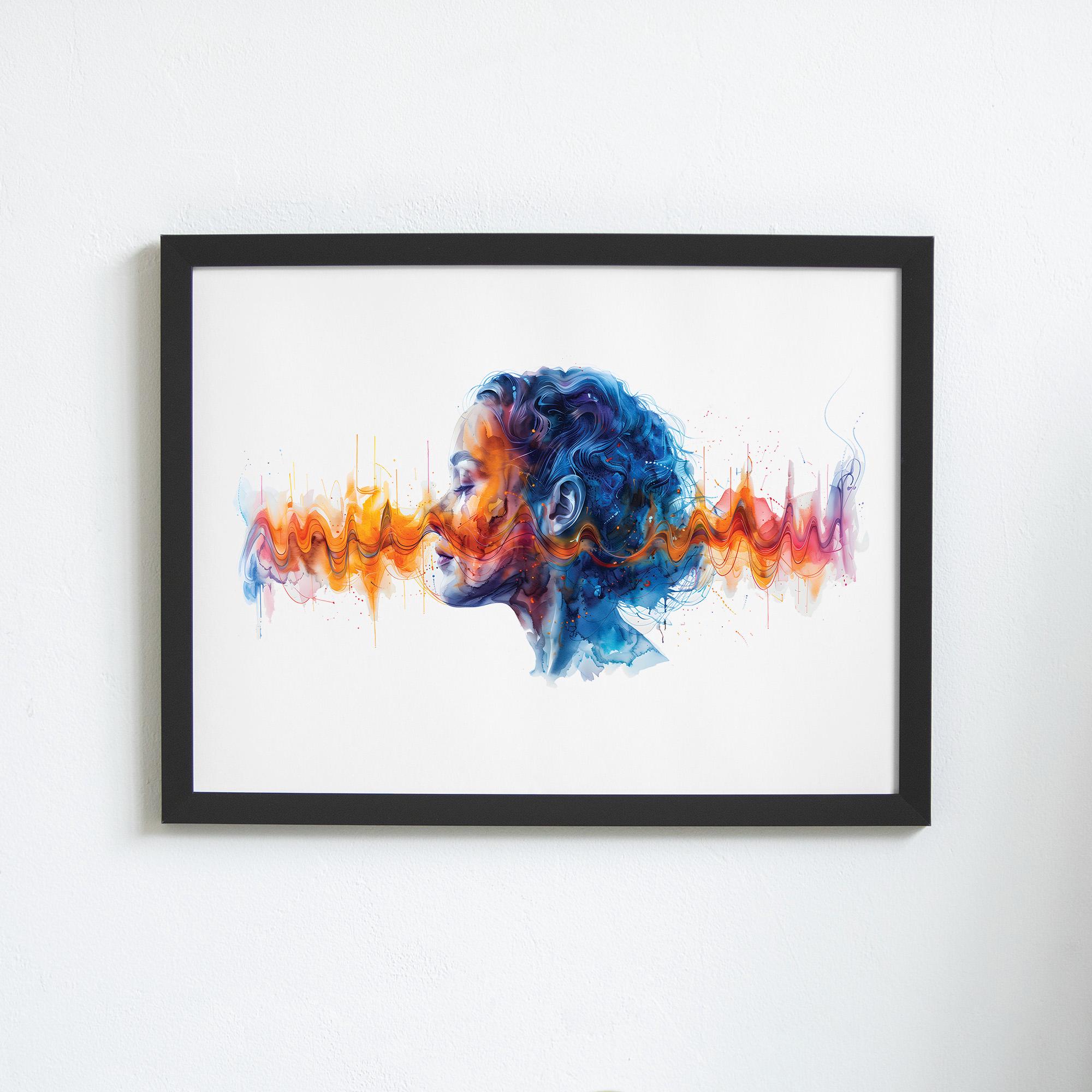 Soundwave Art Print Watercolor Sound Wave Poster Audiology Wall Art ...