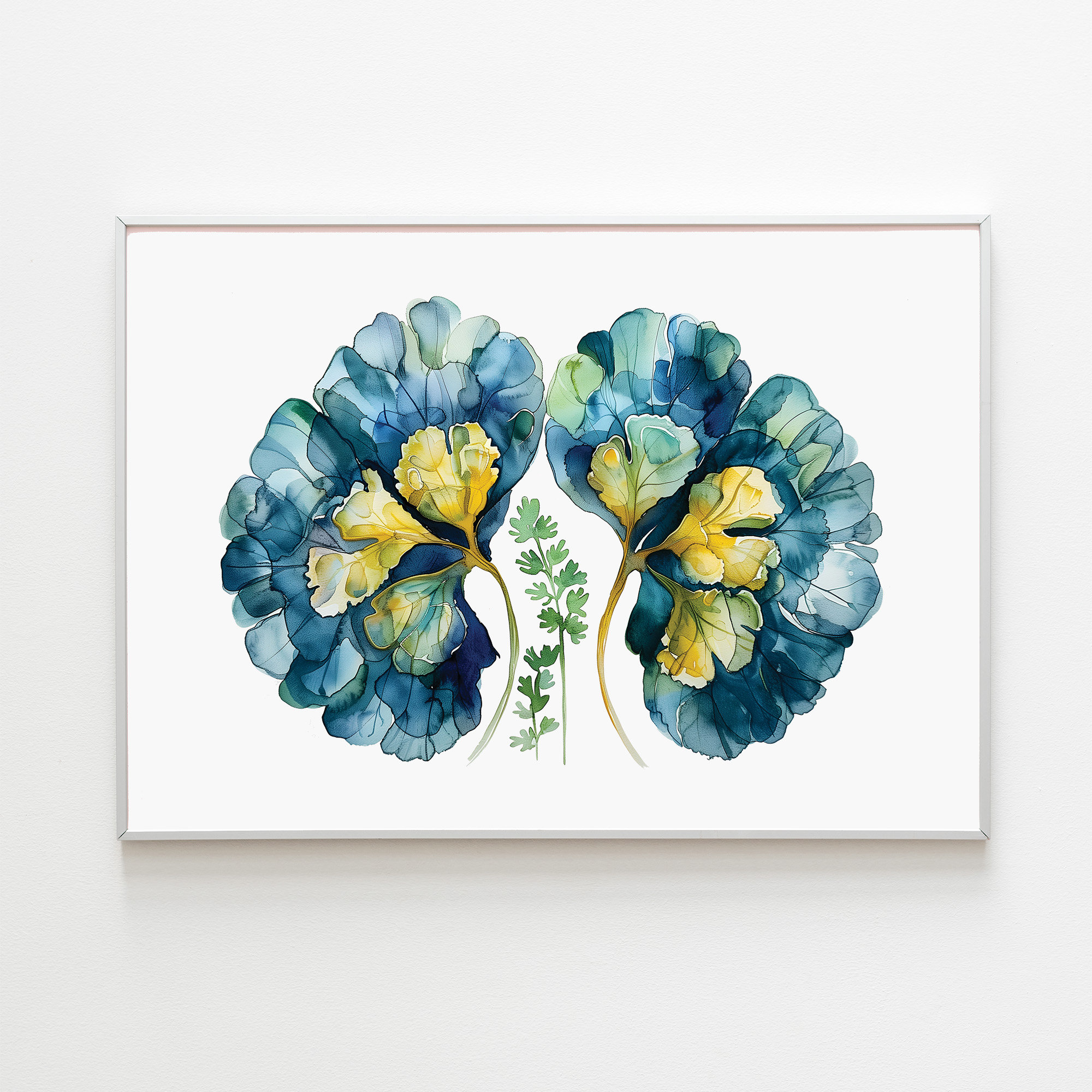 Kidneys Gingko Art Print Urology Watercolor Artwork Urologist Gift for ...