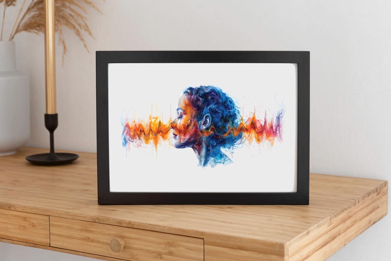 Soundwave Art Print Watercolor Sound Wave Poster Audiology Wall Art ...