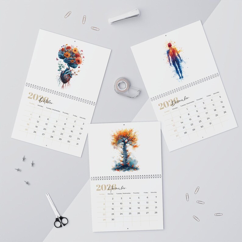 Anatomy 2026 Wall Calendar, Human Body Artwork, Doctor Nurse Christmas ...