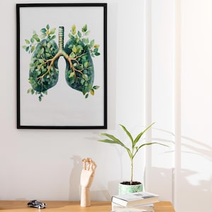 Lung Anatomy Art Print, Medical Office Wall Decor, Scientific Botanical ...