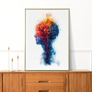 Human Brain Art Print Brain Watercolor Medical Science Art Neuroscience ...