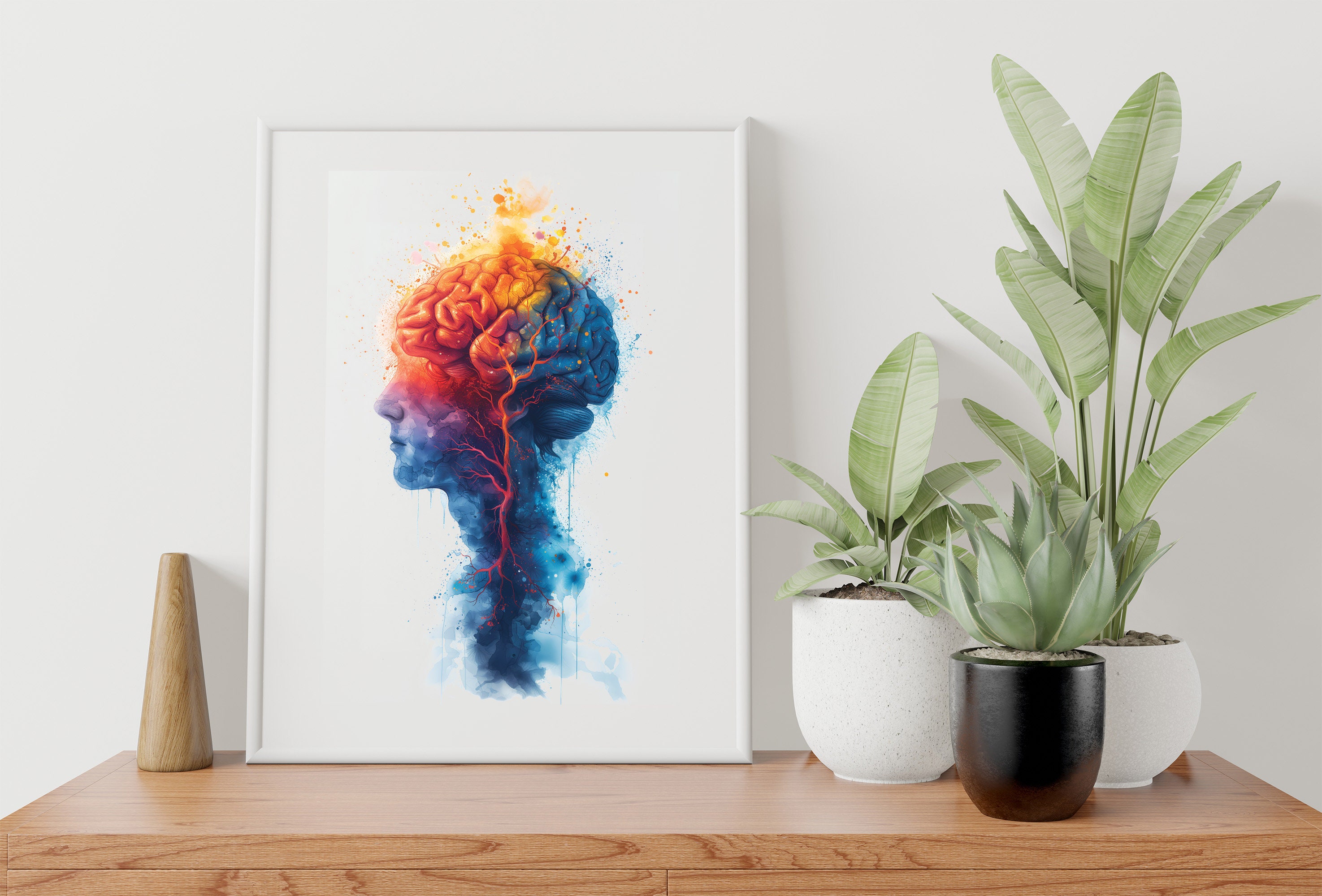 Human Brain Art Print Brain Watercolor Medical Science Art Neuroscience ...