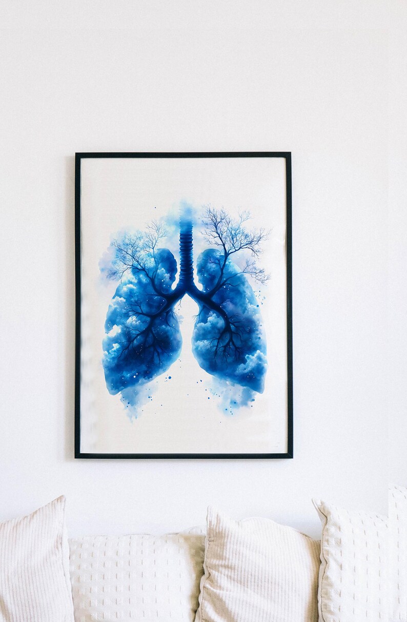 Air Lungs Art Print, Medical Office Wall Decor, Anatomical Pulmonary ...