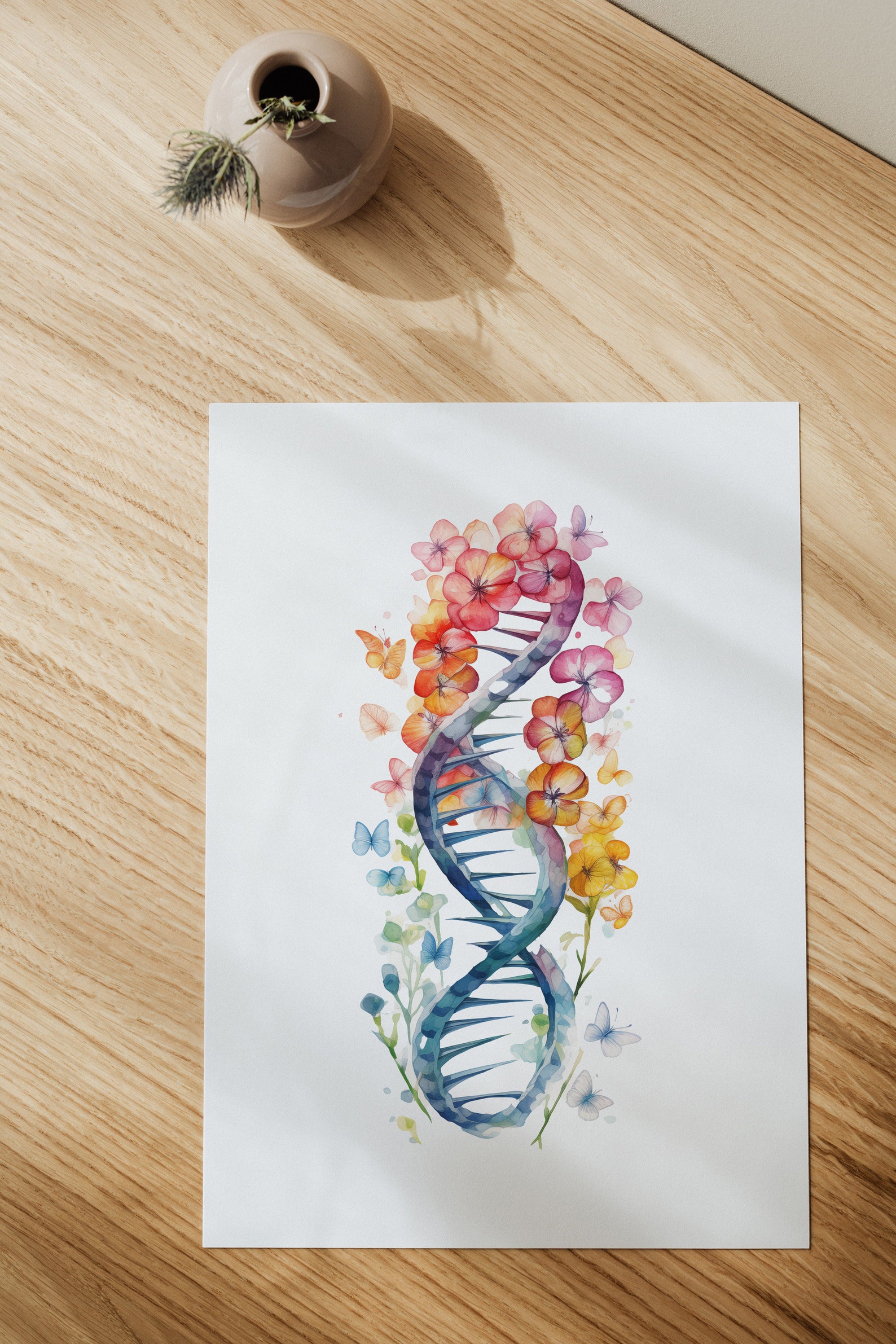 Floral DNA Art Print, Biology Art, Science Wall Decor, Medical Science ...