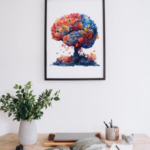 Brain Art Print Watercolor Neuropsychology Wall Art Neurosurgeon Gift ...