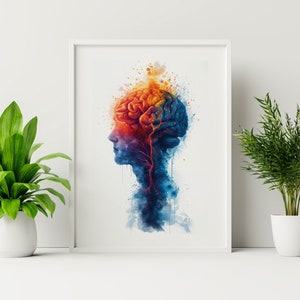 Human Brain Art Print Brain Watercolor Medical Science Art Neuroscience ...