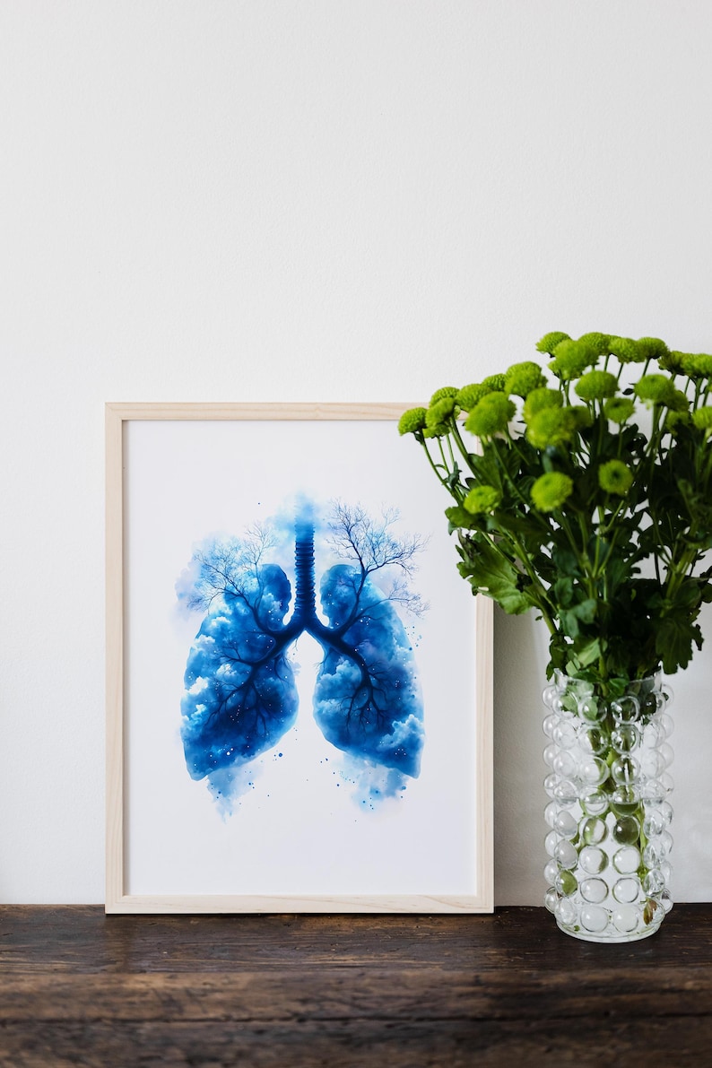 Air Lungs Art Print, Medical Office Wall Decor, Anatomical Pulmonary ...