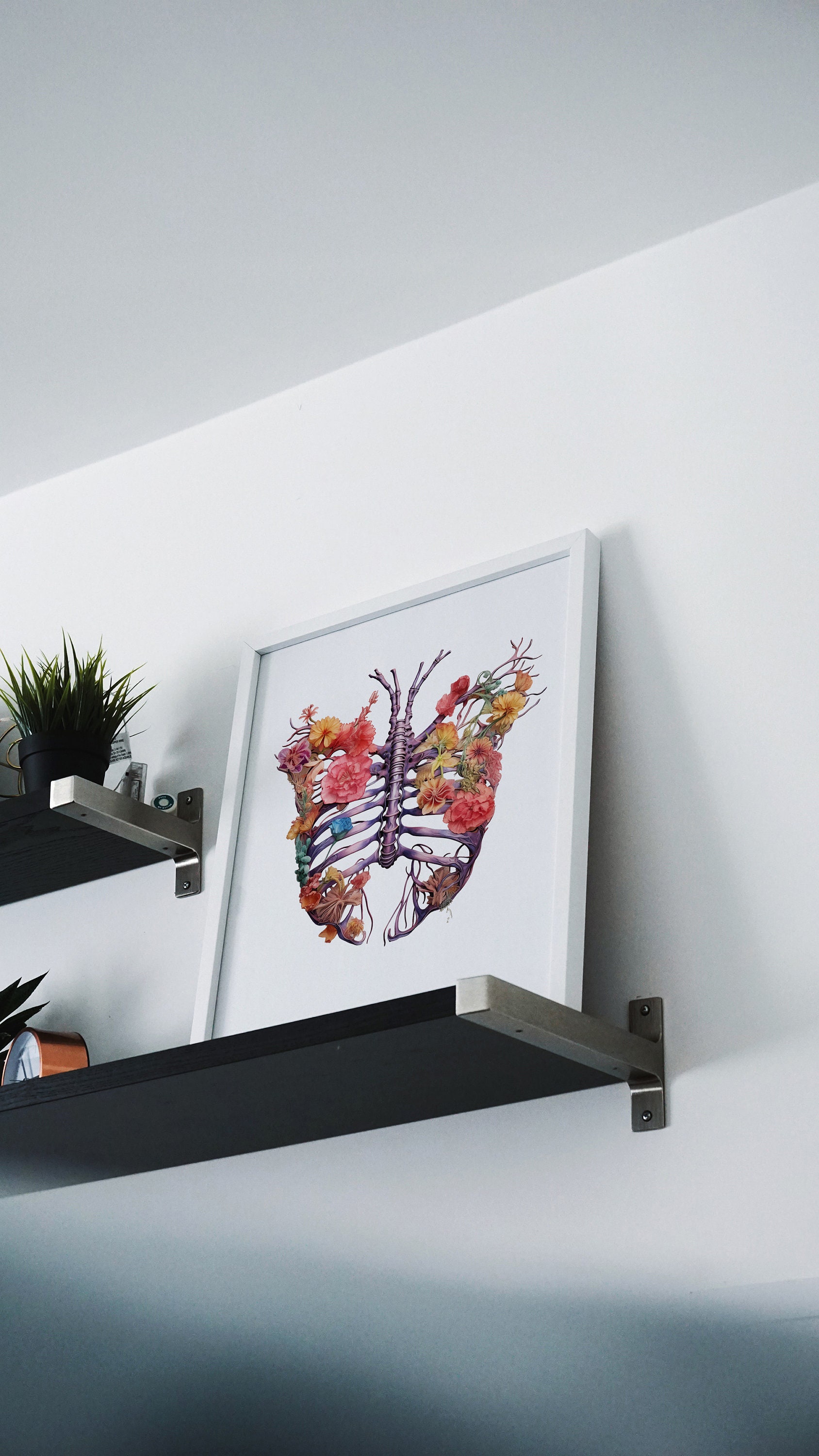 Rib Cage Butterfly Art Print, Thorax Skeletal Wall Art Printable ...
