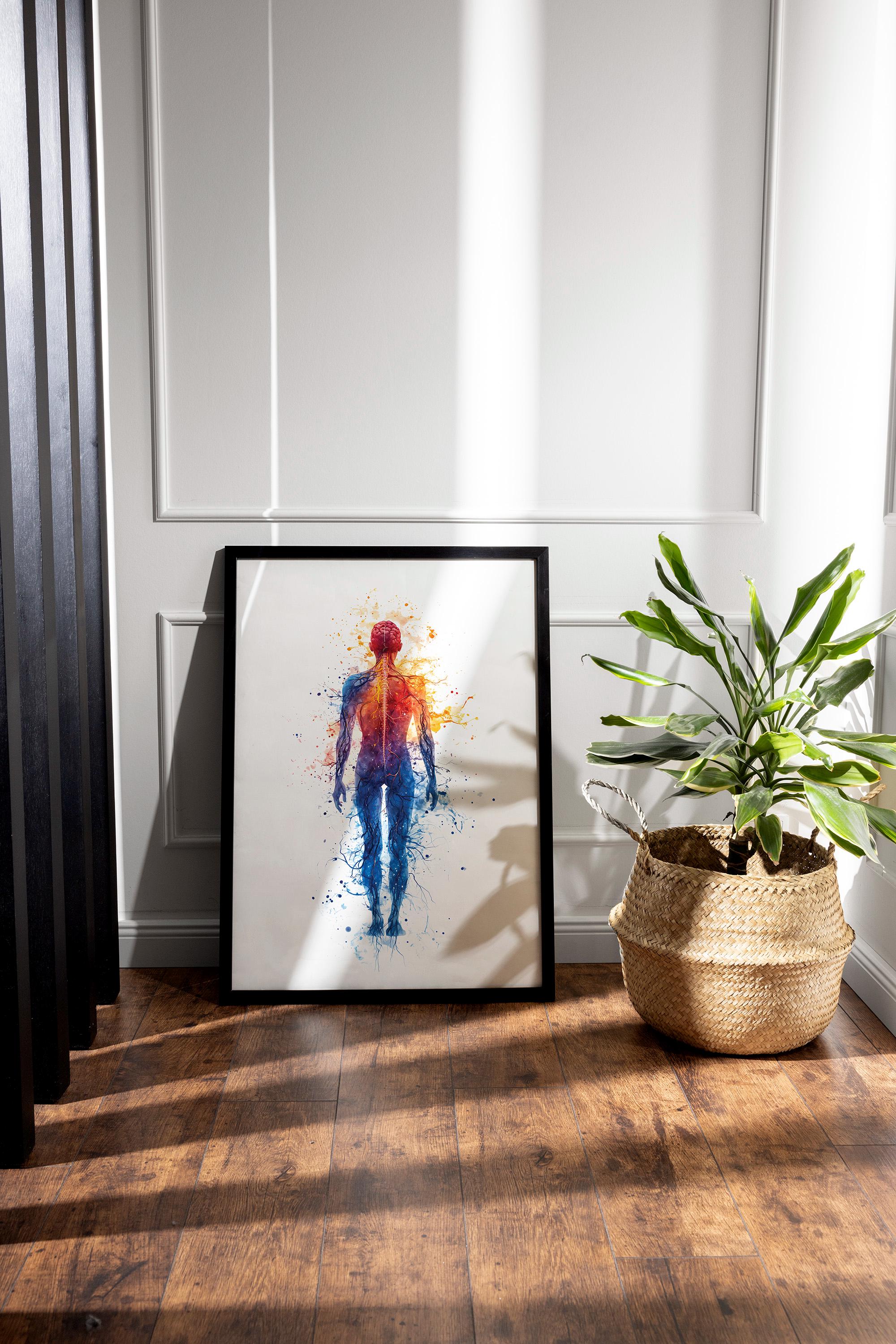 Nervous System Art Print Watercolor Vadus Nerve Artwork Printable Human ...