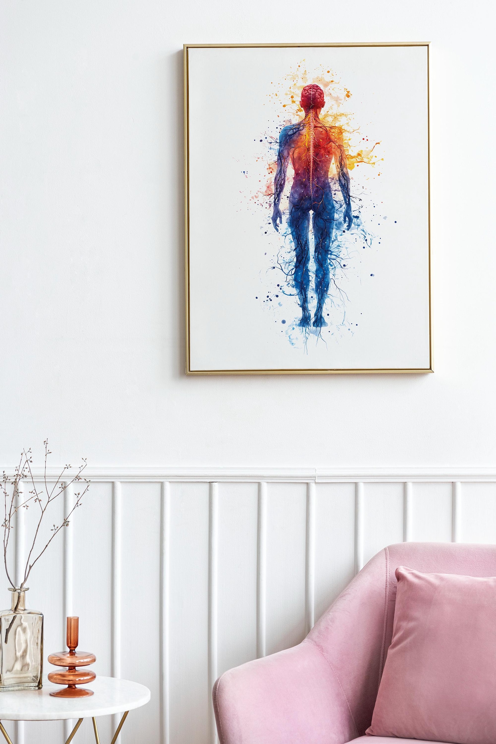 Nervous System Art Print Watercolor Vadus Nerve Artwork Printable Human ...