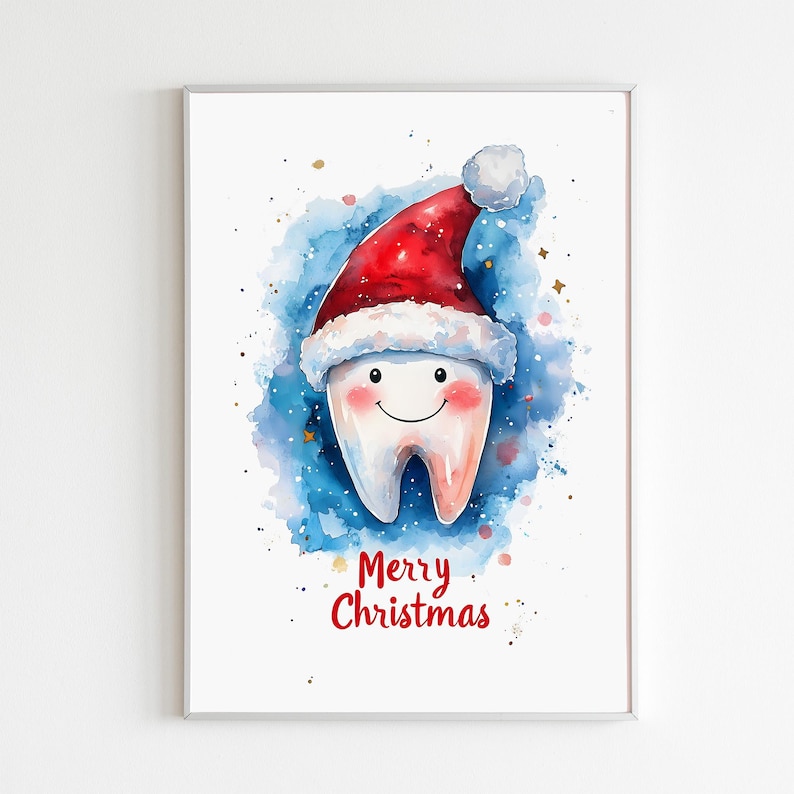 Dental Christmas Greeting Card Printable Dentist Wall Art Holiday ...