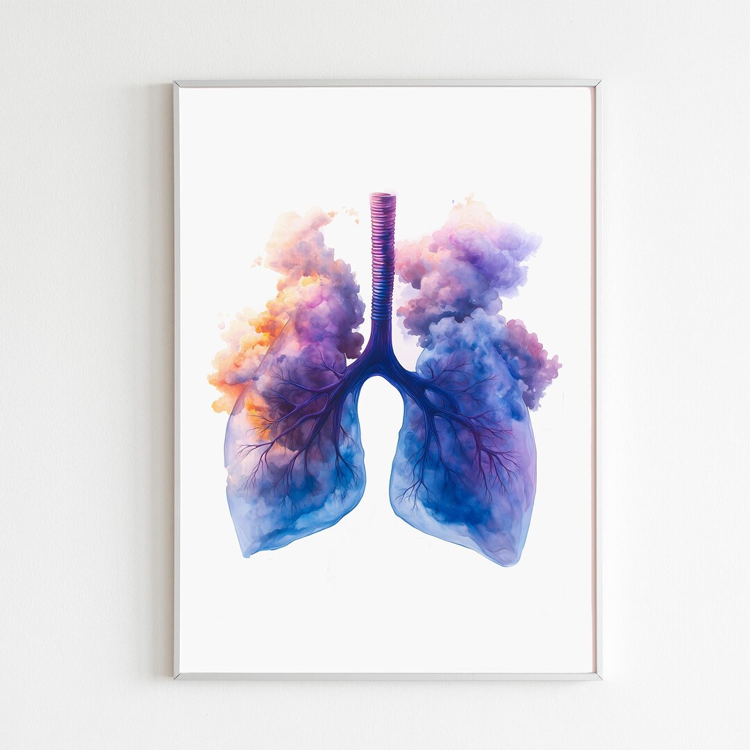 Lungs Air Art Print, Medical Office Wall Decor, Anatomical Pulmonary ...