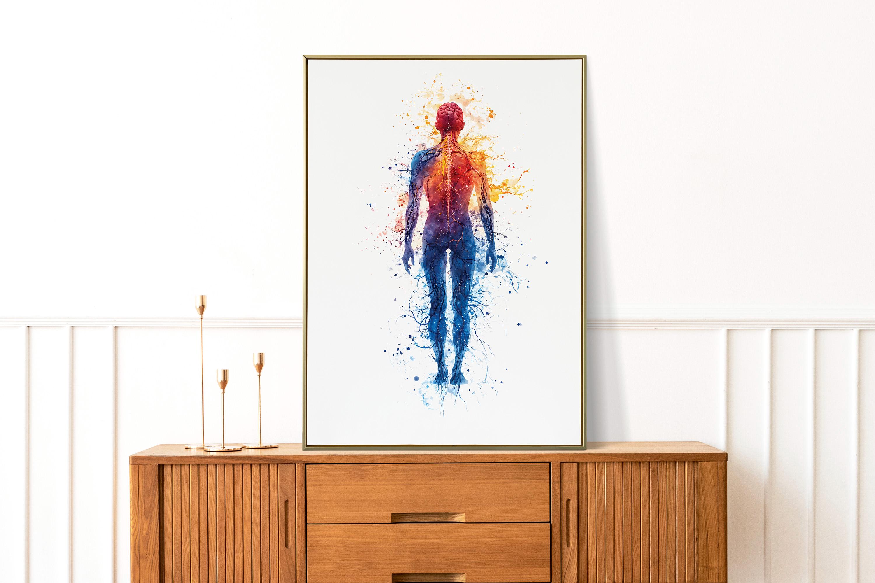 Nervous System Art Print Watercolor Vadus Nerve Artwork Printable Human ...