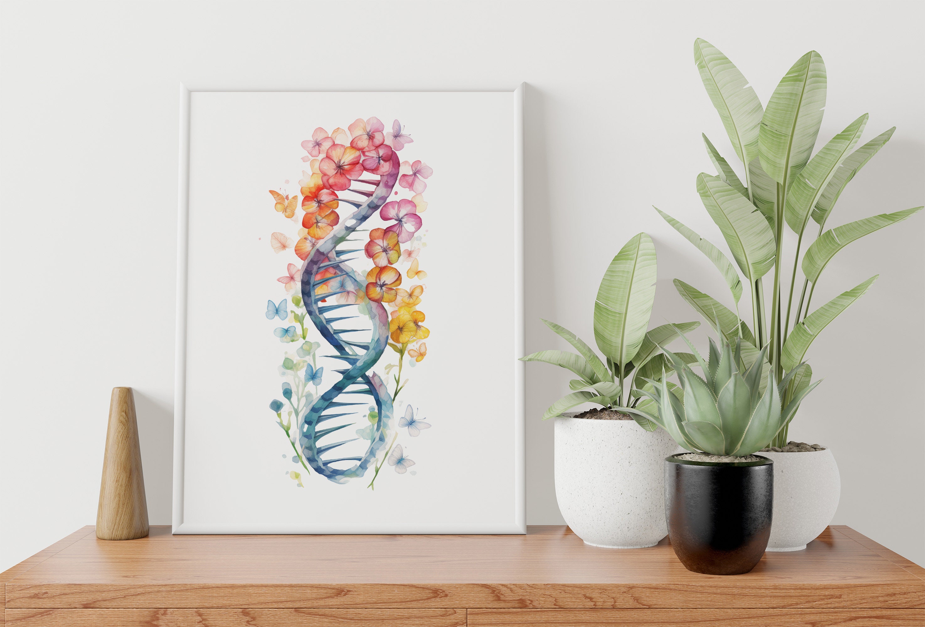 Floral DNA Art Print, Biology Art, Science Wall Decor, Medical Science ...