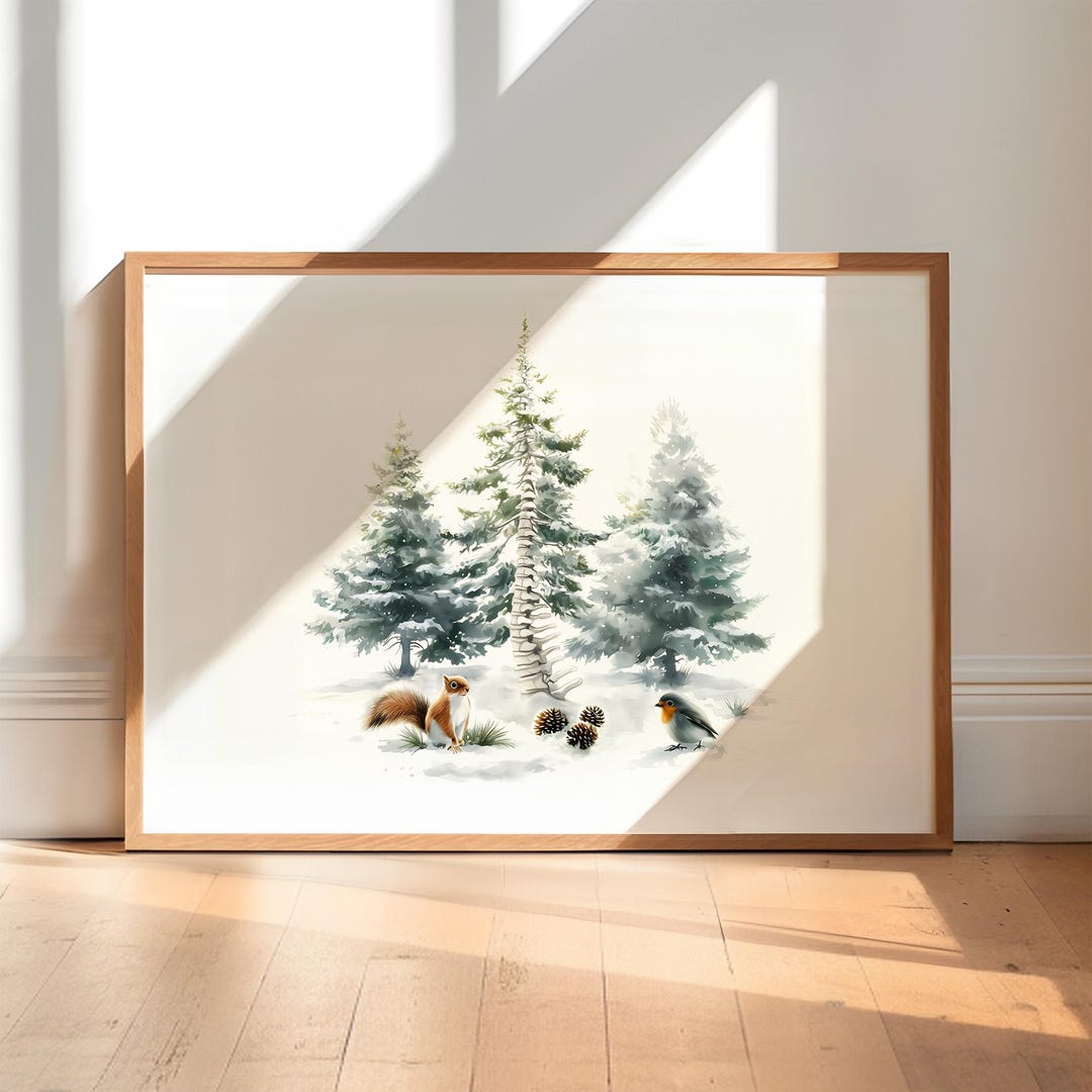 Winter Spine Tree Watercolor Poster, Chiropractor Seasonal Home Decor ...