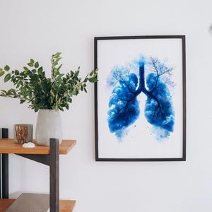Air Lungs Art Print, Medical Office Wall Decor, Anatomical Pulmonary ...