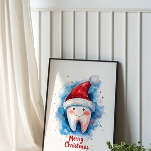Dental Christmas Greeting Card Printable Dentist Wall Art Holiday ...