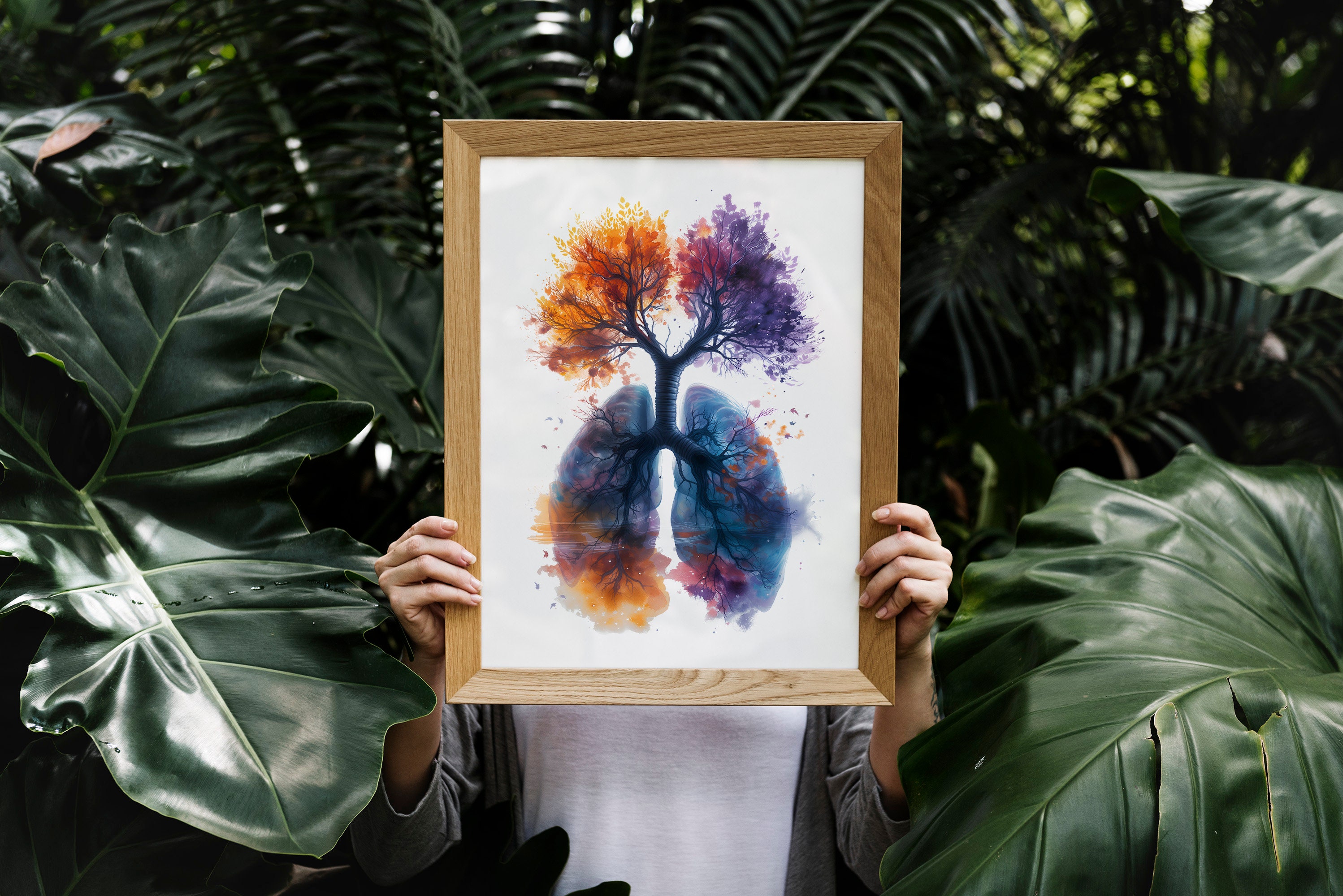 Anatomical Lungs Tree Art Print Watercolor, Trees Are Lungs Art ...