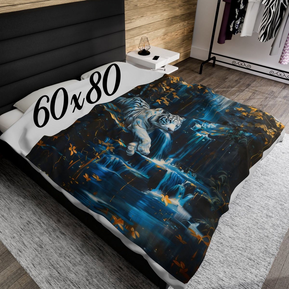 White Tiger Blanket, Decorative Blanket, Tiger Blanket, Wildness ...