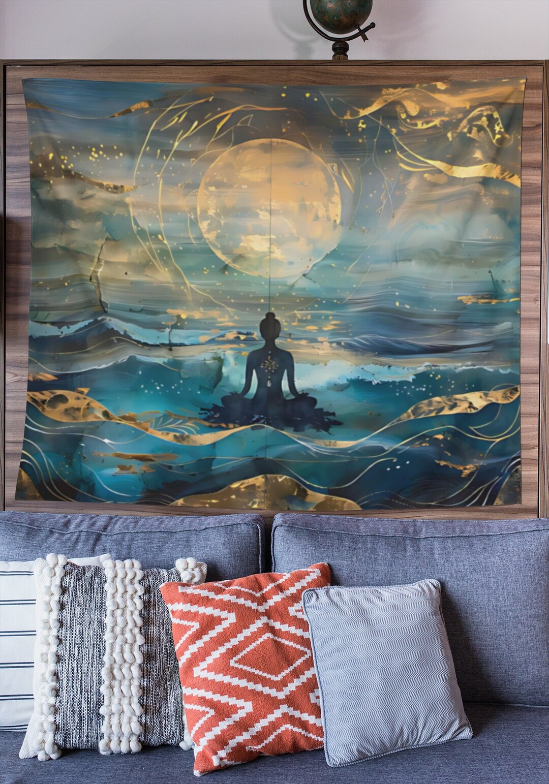 Meditation Tapestry, Moonlight Tapestry, Indoor Tapestries, Wall Art ...