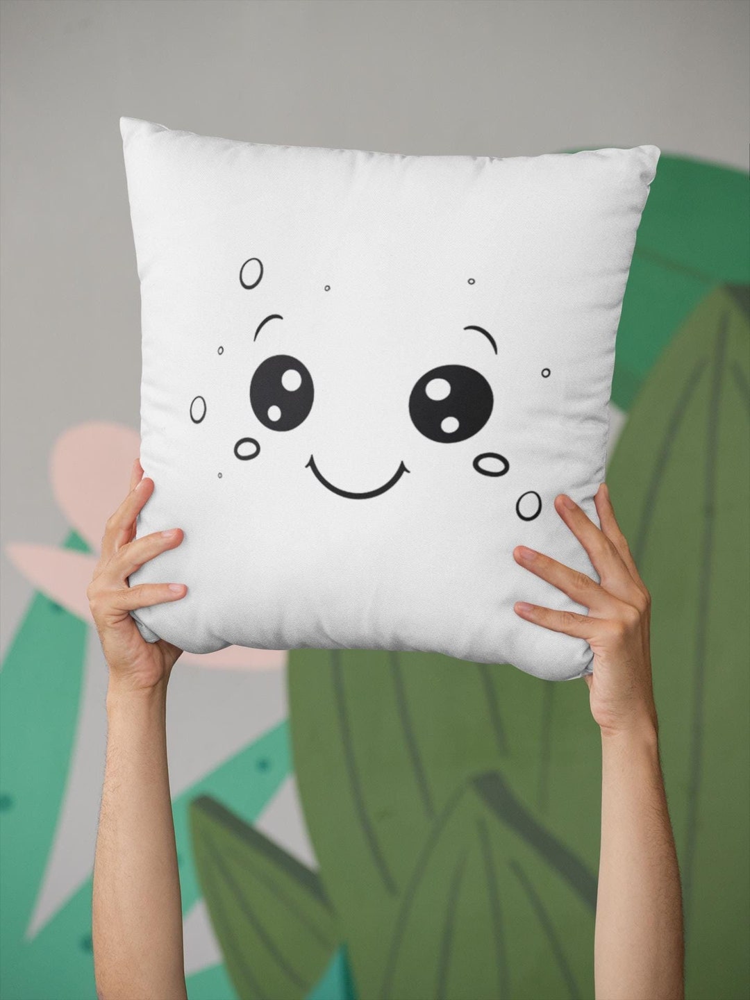 Happy Pillow, Emotional Support Pillow, Home Decor, Couch Decor, Cute ...